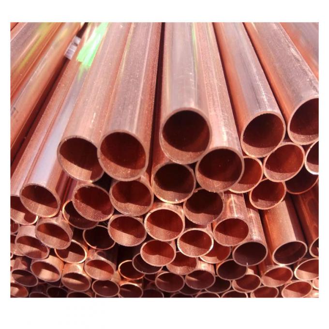 ASTM B280 Straight Industrial Copper Pipe 1m-6m For Air conditioner